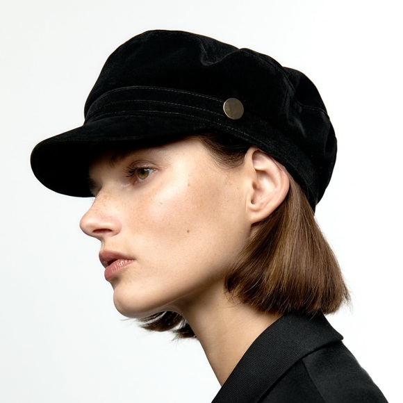 Zara | Accessories | Nwt Zara Black Velvet Nautical Cap Size Sm | Poshmark